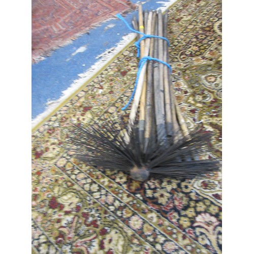 Vintage Cane Chimney Sweep/Drain Rods with Sweep Brush 24 X Rods.