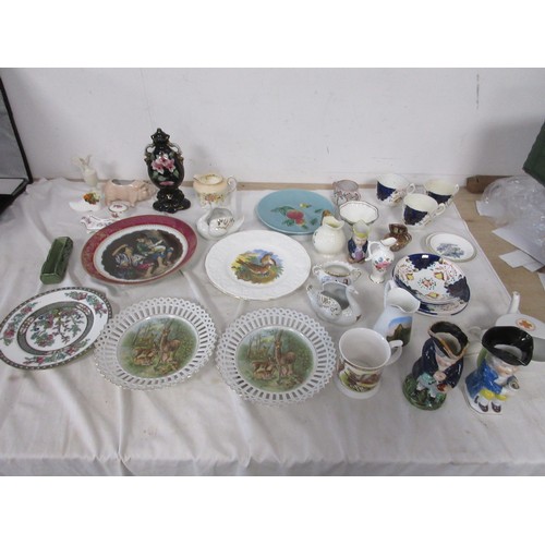 A tray of mixed china and porcelain including Poole and Midwinter