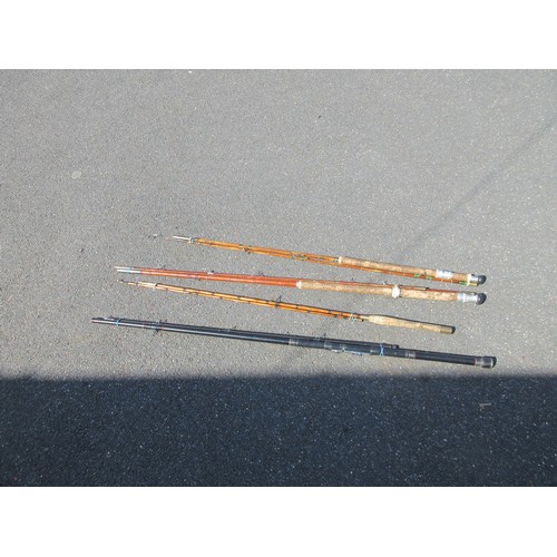 A selection of 4 vintage fishing rods including split cane, 1 a/f but ...