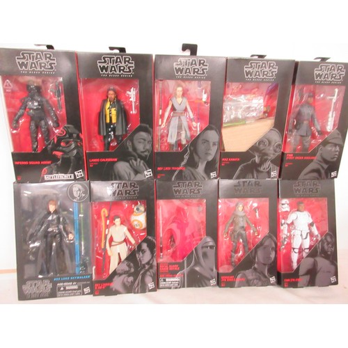10 Star Wars The Black Series figures, boxed and in excellent condition