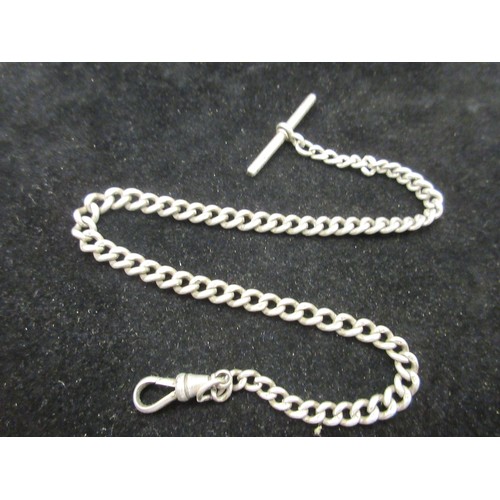 A sterling silver watch chain, UK hallmarks, approx weight 25g