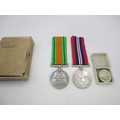 WW2 1939-1945 War Medal and Defence Medal with compliments slip and ...