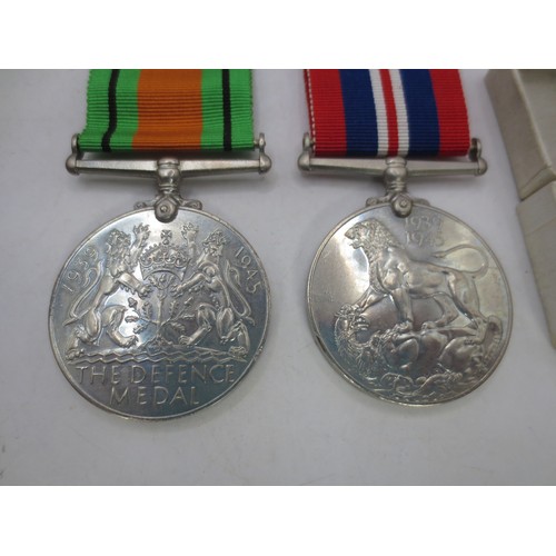 WW2 1939-1945 War Medal and Defence Medal with compliments slip and ...