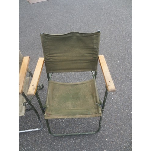 Three Genuine British Army Aluminium/Canvas Folding Chairs, Lightweight ...
