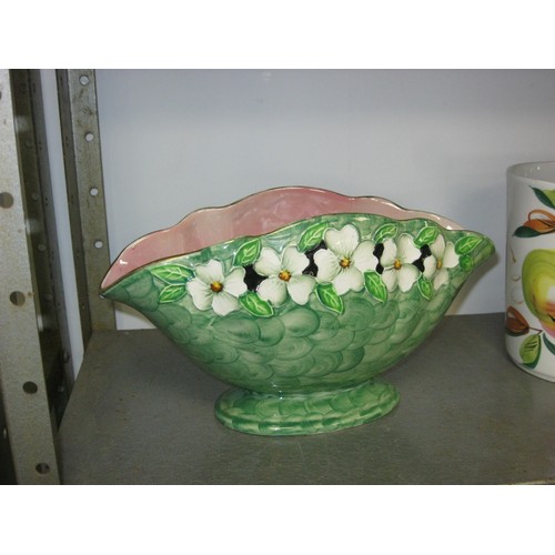 A selection of china and glass, including a Maling planter