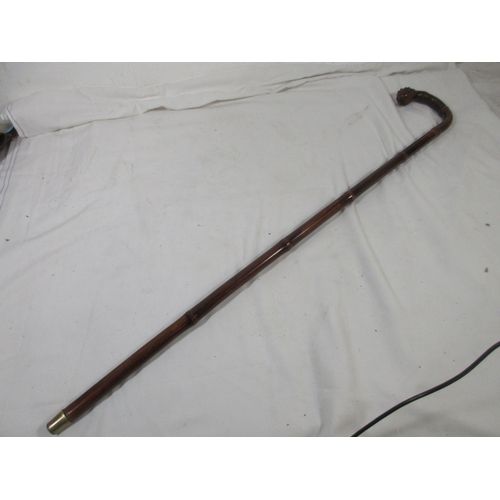 An antique sword cane with spike blade in the form of a walking cane ...