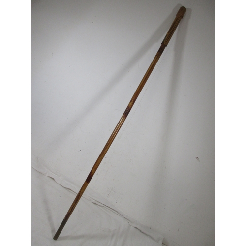 An antique sword stick with spike blade, brass ferrule. Shaft is of ...