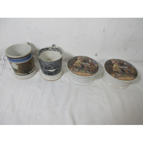 An Oaks Colliery disaster of 1866 commemorative pottery mug, together ...