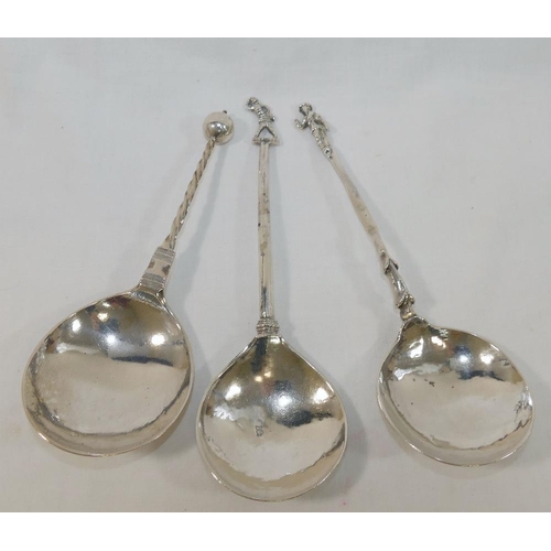 Three 17th century and later spoons, comprised of a Norwegin silver ...