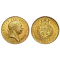 George III (1760-1820), gold Military Guinea, 1813, sixth laureate head ...