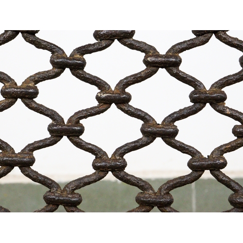 Antique Indian carved hardwood framed iron 'jali' window. Dimensions ...