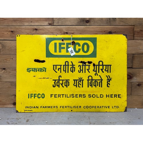 Vintage 'IFFCO' Indian enamel sign. Sign measures- 77 cm x 53 cm