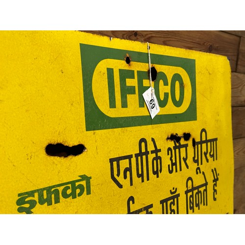 Vintage 'IFFCO' Indian enamel sign. Sign measures- 77 cm x 53 cm