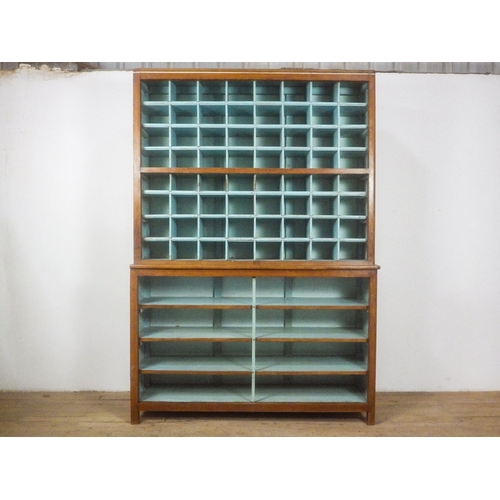 Large vintage post sorting cabinet / haberdashery shop display. Splits ...