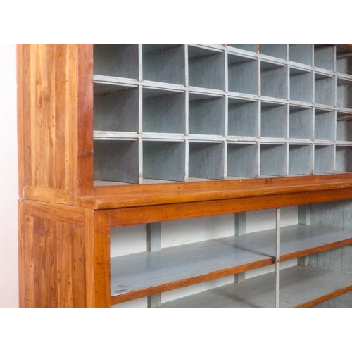 Large vintage post sorting cabinet / haberdashery shop display. Splits ...