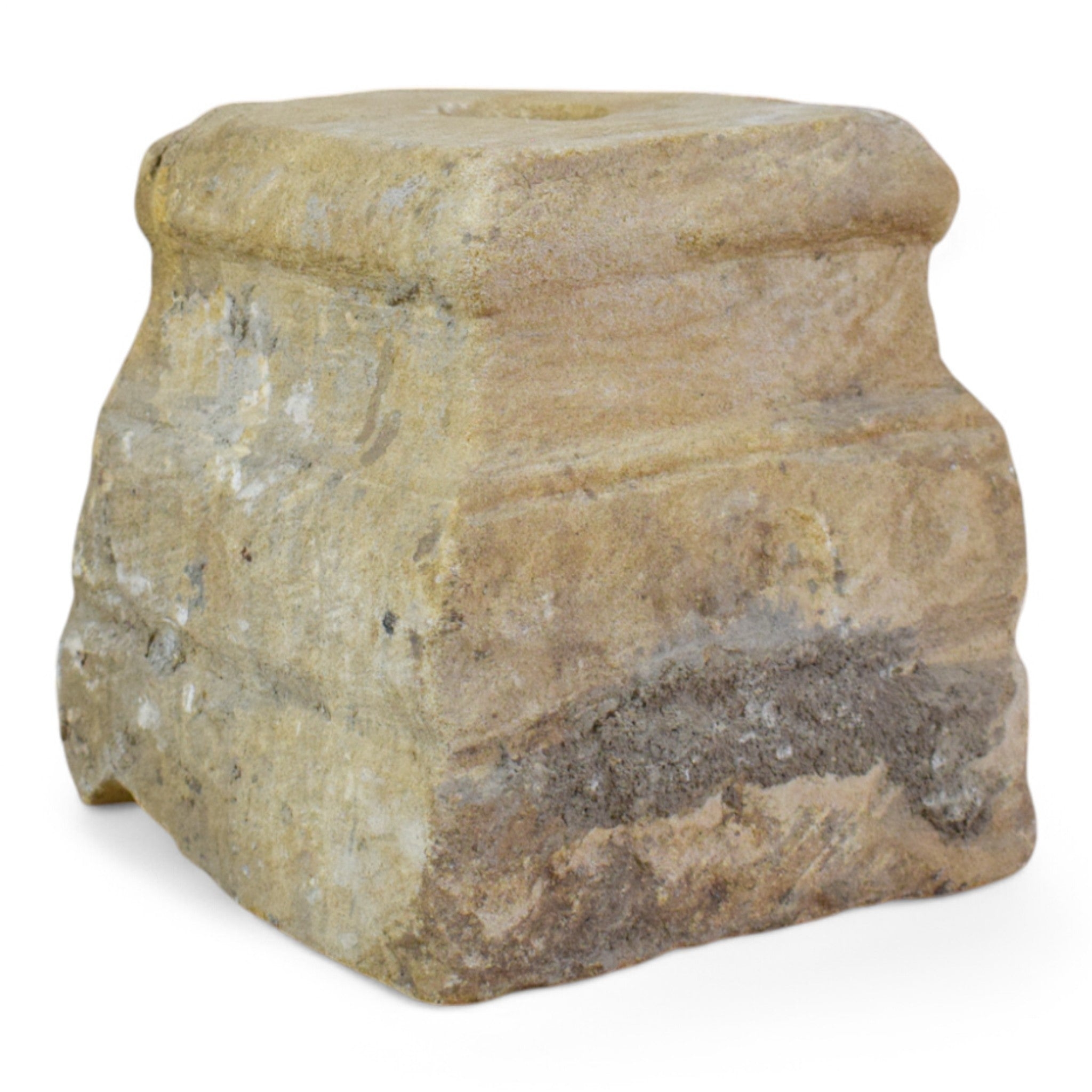 Antique solid stone pillar base. Dimensions Width- 23 cm Depth- 23 cm ...
