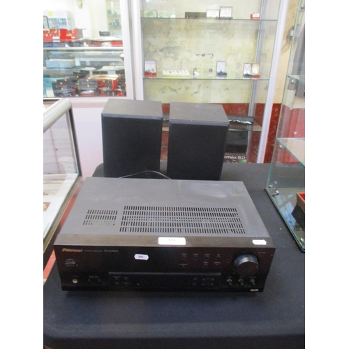 A Panasonic stereo receiver together with a pair of JPW audio speakers