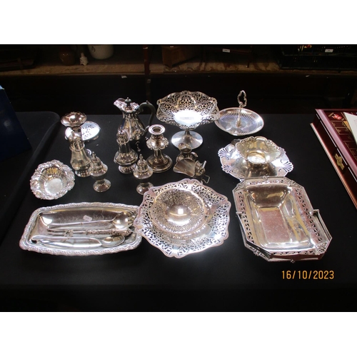 An assortment of silver plated ware