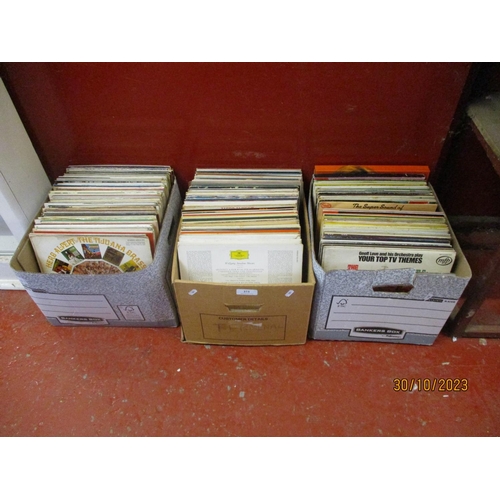 A large assortment of vinyl long playing records