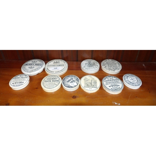 A collection of vintage pot lids