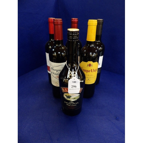 A bottle of Bailey's Irish Cream together with five bottles of assorted ...