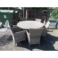 A Diamond Distinction all weather circular patio table together with ...