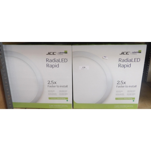 Eight JCC RadiaLED Rapid light fittings - new and boxed