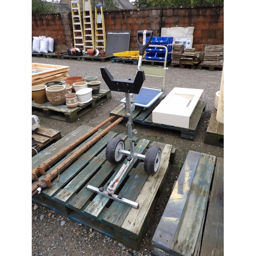 A Yamaha outboard engine trolley