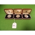 Three Silver Jubilee 1952-1977 proof 25p coins