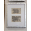 A pair of framed abstract silk screen prints attributed to Sir Walter ...