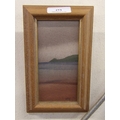 Robert Tilling, seascape with headland, signed water colour 18.5cm x 9cm