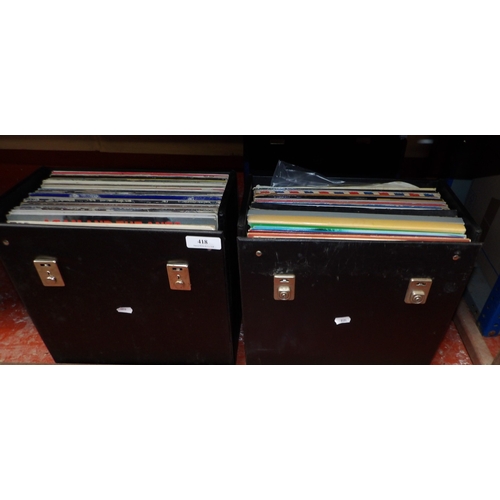 Two boxes of long playing records