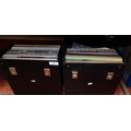 Two boxes of long playing records