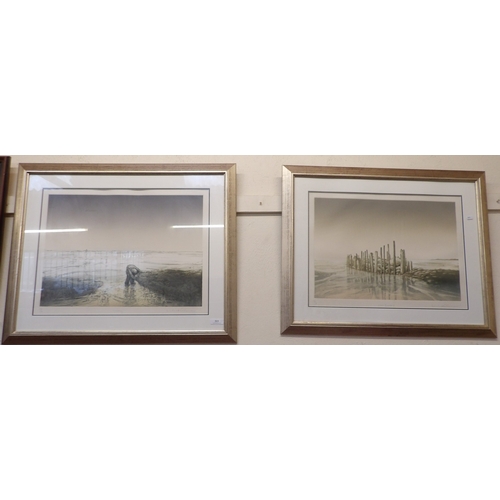 Michael Richecoeur "Crabbing" a limited edition print and "Wave Barrier ...