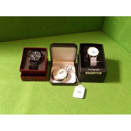 Two wrist watches by Autograph and Grand Touring together with a Timex ...