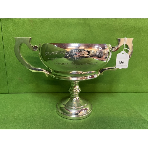 A solid silver twin handled trophy inscribed "St. Lawrence Agricultural ...