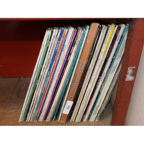 An accumulation of long playing records