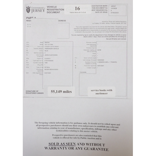 A 2001 Mazda 323 GSE 1.5i five door hatchback (petrol/manual) J46547 ...