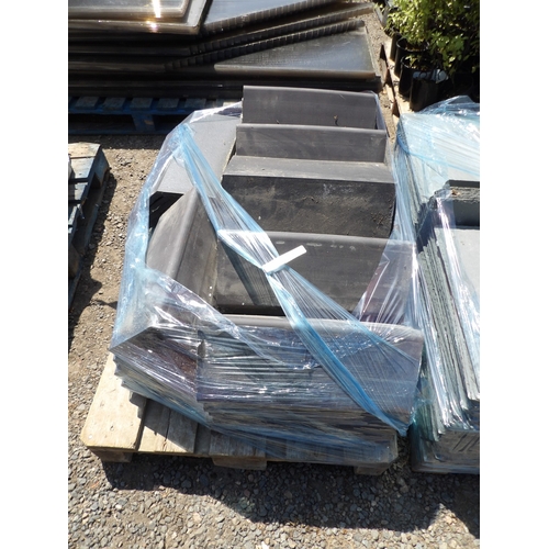 Fifty Redland black clay ridge tiles