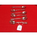 A set of six silver teaspoons
