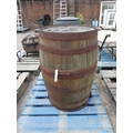 A vintage metal bound cask