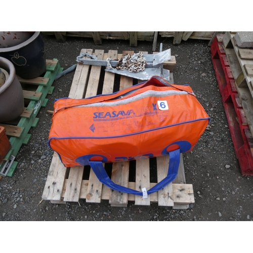 A RFD Seasava Plus X six person life raft together with a galvanised ...