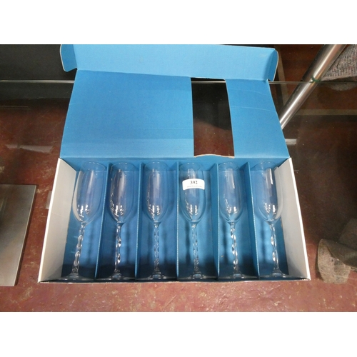 A boxed set of six Parsifal champagne flutes