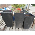 Two pairs of Cane-Line tall square planters of tapered form
