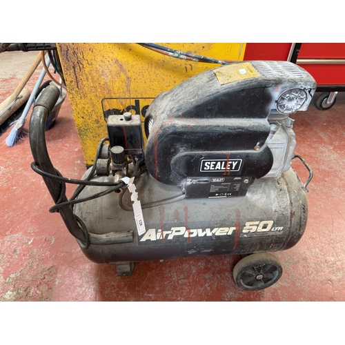 A Sealey Airpower 50L capacity portable workshop compressor