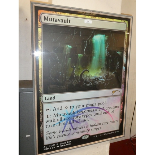 "Mutavault" a framed wizard of the coast poster 91cm x 65cm