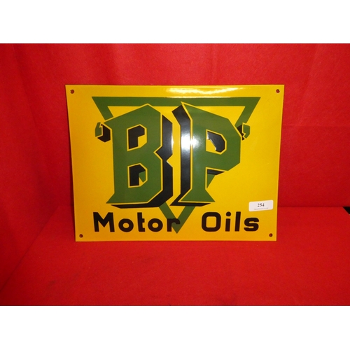 "BP Motor Oils" an enamel wall sign