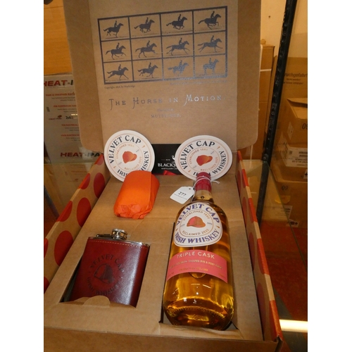 A Velvet Cap Irish Whiskey presentation gift set
