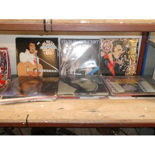 A large and varied assortment of Elvis Presley long playing records