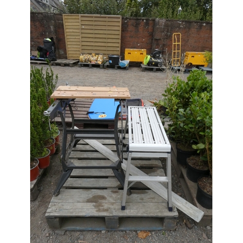 An Abru aluminium work platform, a straight edge and a Black & Decker ...